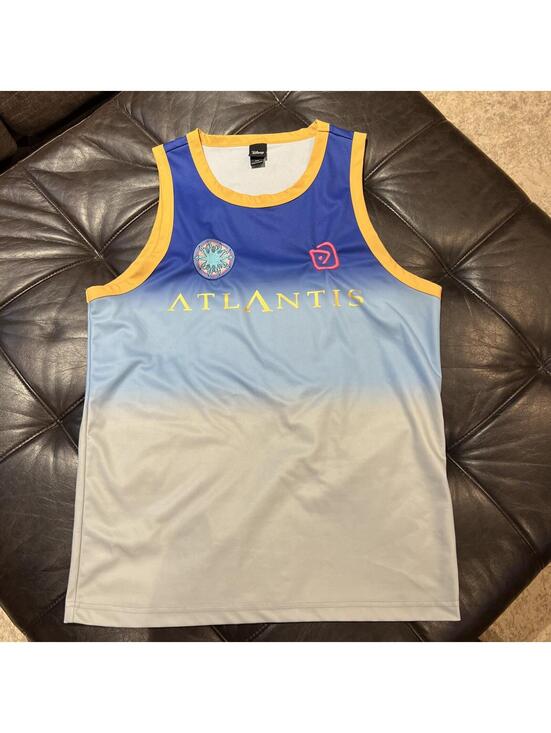Disney | Shirts | Disney Atlantis Kida Men Jersey S Blue Ombre Logo ...